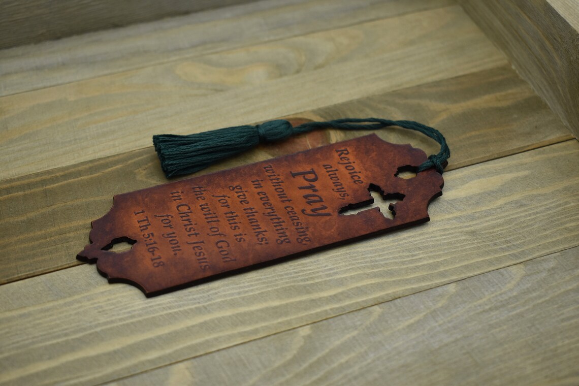 Christian Leather Bible Bookmark With Tassel 1 Thessalonians | Etsy