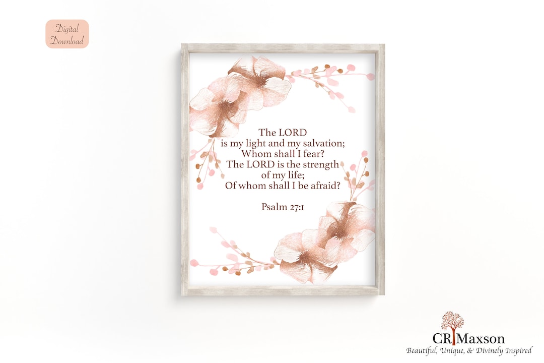 The LORD is My Light - Psalm 27:1 - Bible Verse Art Printable ...
