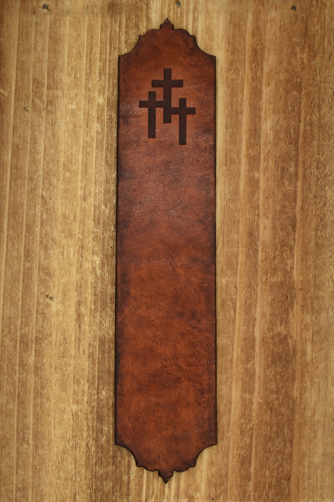 Leather Bookmark - Christian Bible Bookmark With Trinity Cross ...