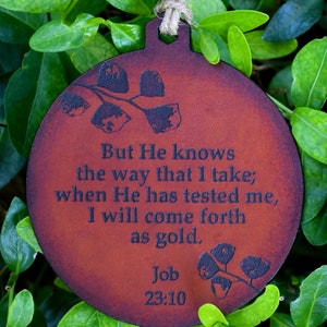 Bible Verse Ornament - Christian Leather Ornament - Ornaments ...
