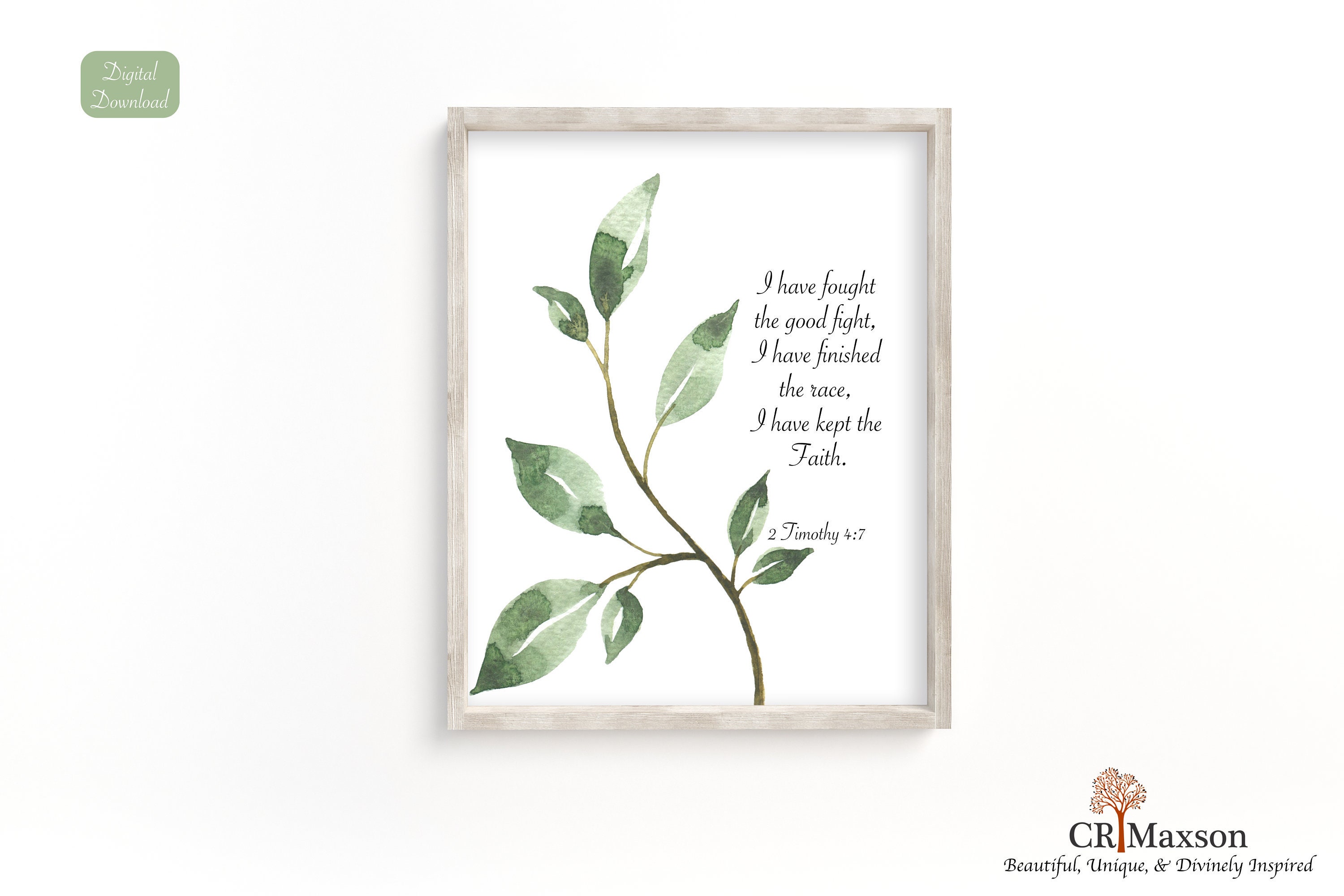 I have fought the good fight 2 Timothy 4:7 Bible Verse | Etsy