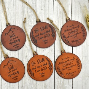 Bible Verse Ornament - Christian Leather Ornament - Ornaments ...