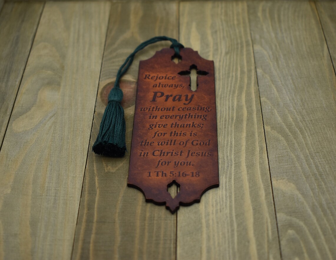 Christian Leather Bible Bookmark With Tassel 1 Thessalonians - Etsy