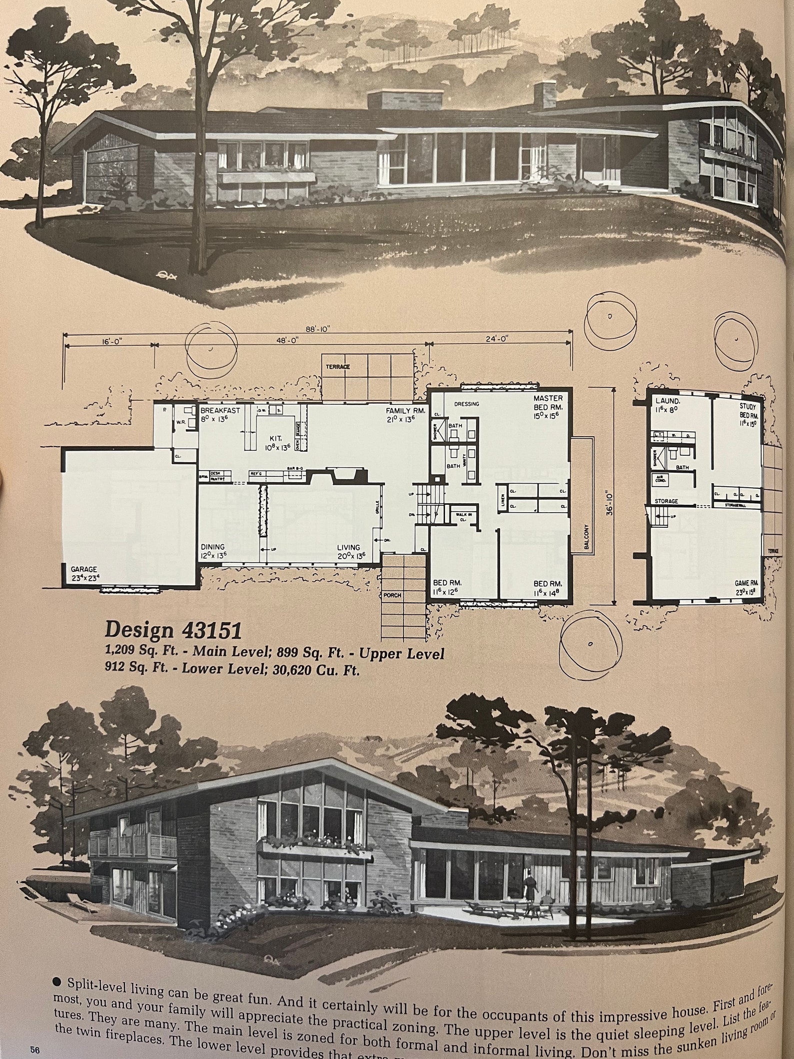 Multi-level Homes Split Level Bi-level Hillside Designs Vintage Home ...