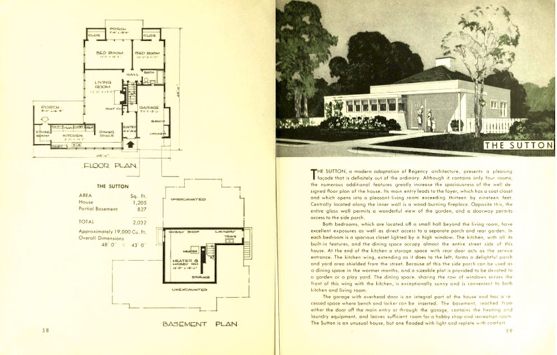 House-of-the-month Book of Small Houses Harold E. Group 1946 Vintage ...