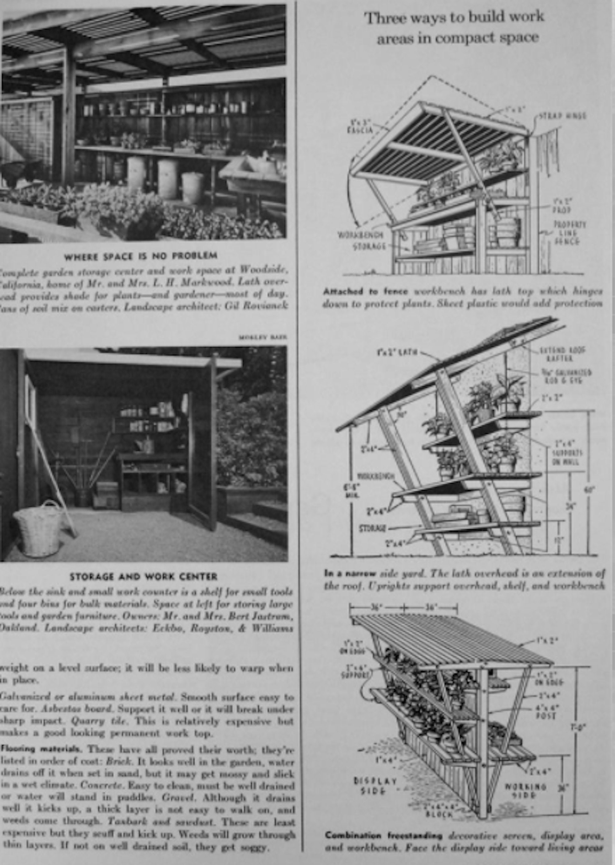 Garden Work Centers A Sunset Book 1960 Mid Century Modern - Etsy