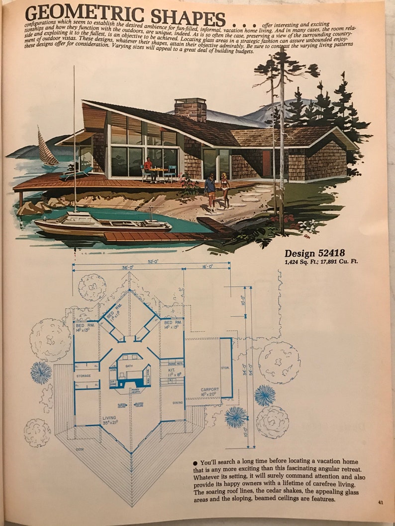 1986 Vacation Homes Book: Mid-century A-frame Chalet Designs - Etsy