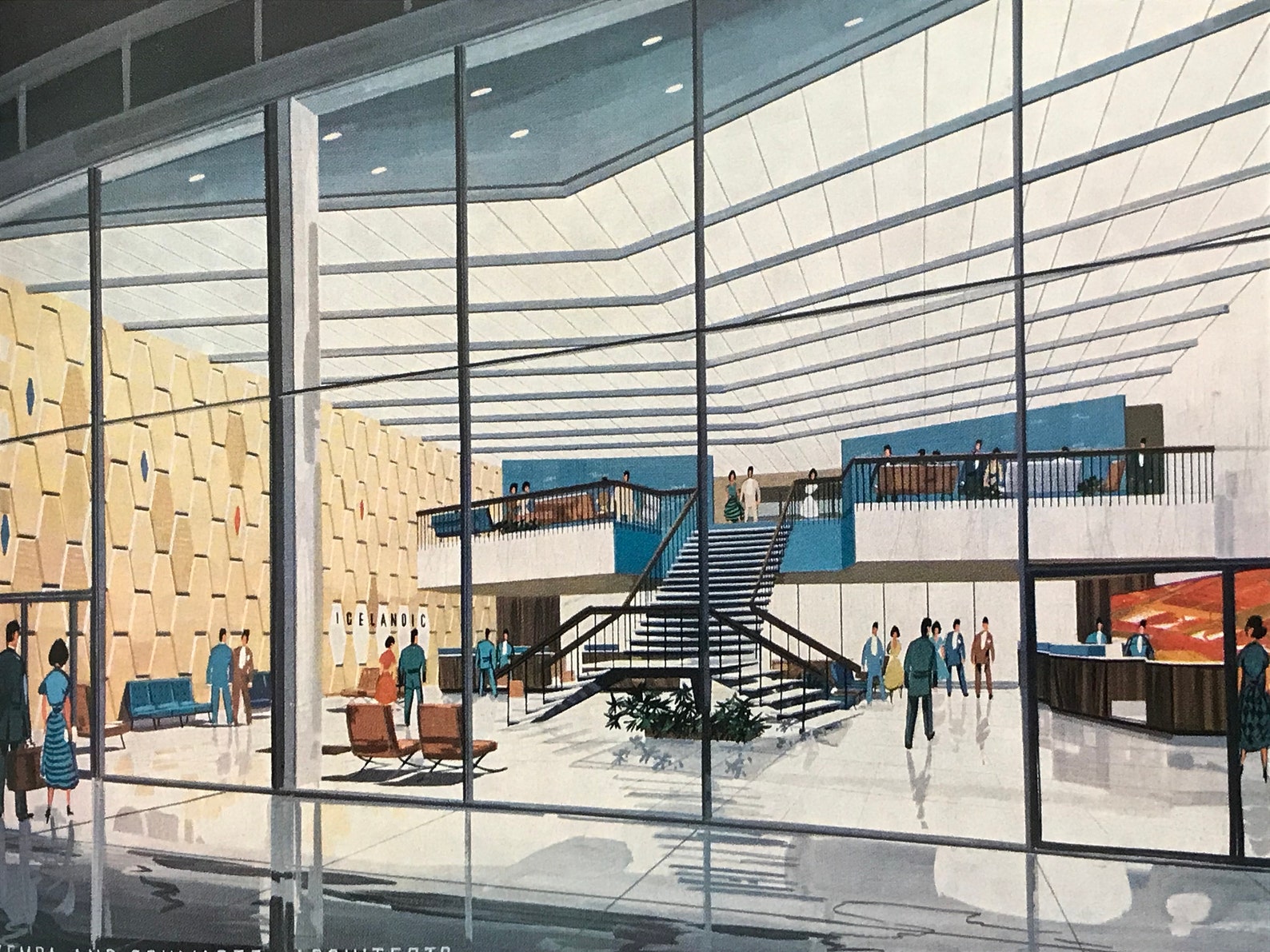 Architectural Rendering Albert Halse 1972 Mid Century Modern - Etsy