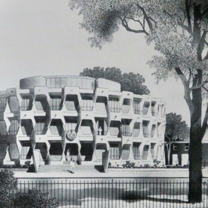 Helmut Jacoby Architectural Drawings Claudius Coulin 1966 Mid Century ...