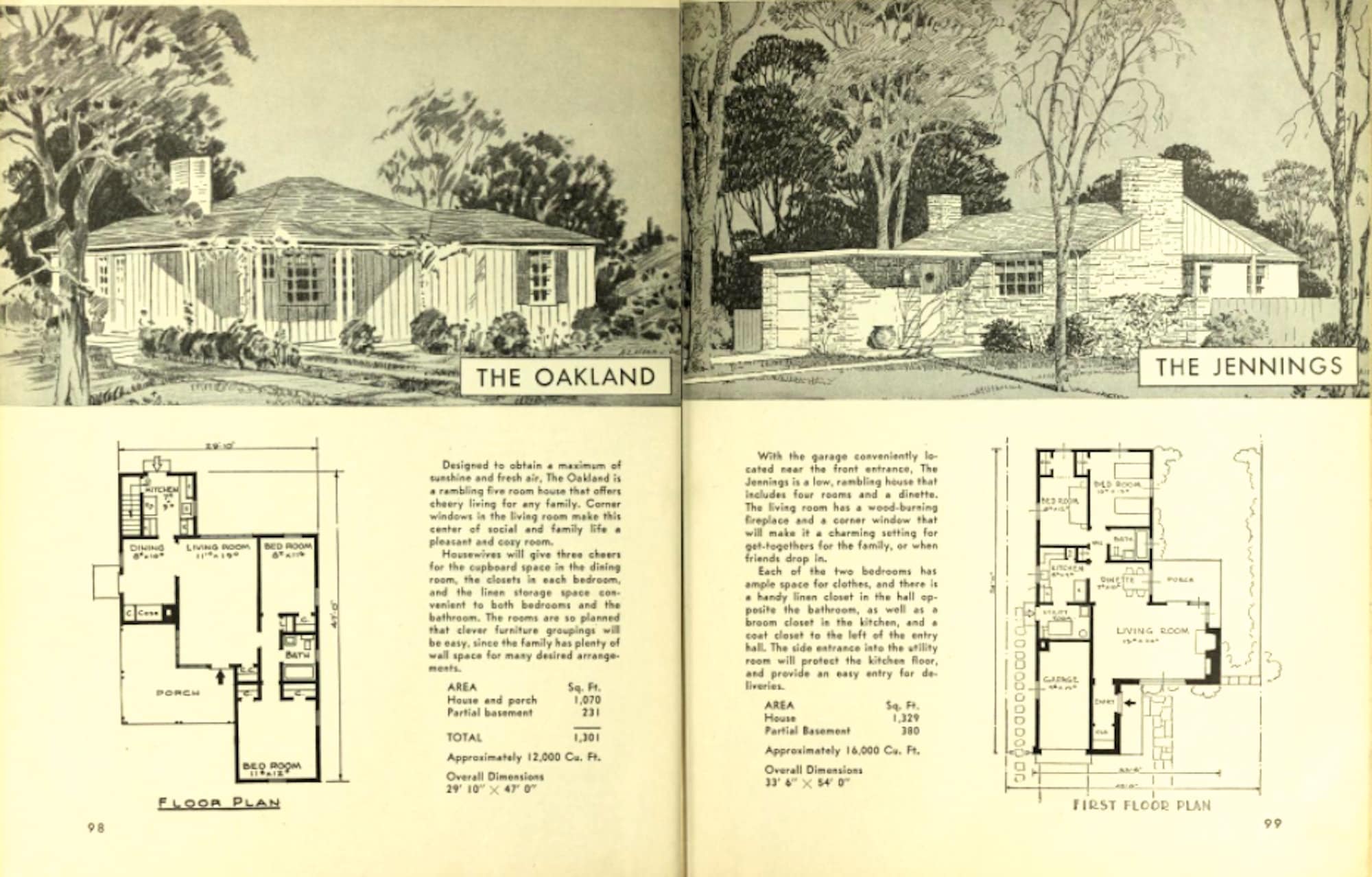 House-of-the-month Book of Small Houses Harold E. Group 1946 Vintage ...