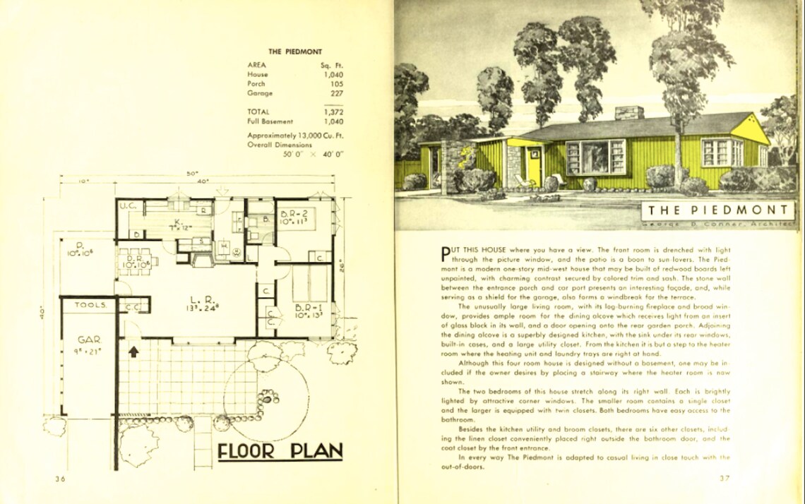 House-of-the-month Book of Small Houses Harold E. Group 1946 Vintage ...