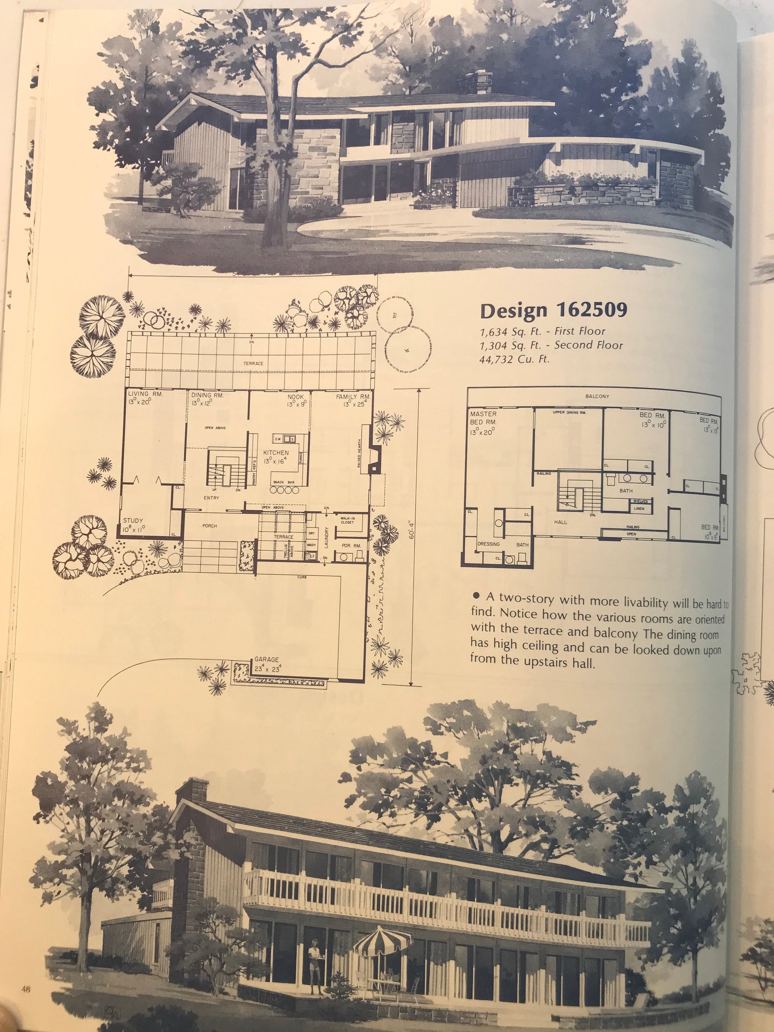 125 Contemporary Home Plans 1982 Richard Pollman Vintage House | Etsy