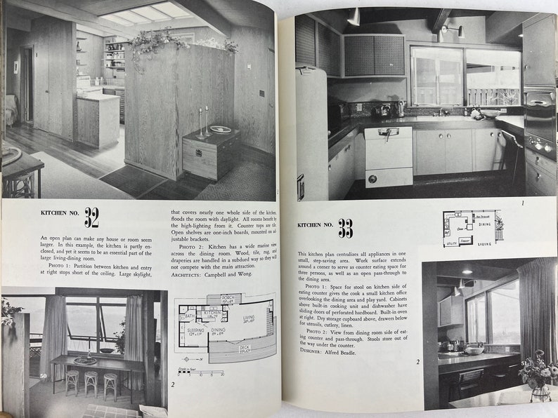 Sunset Ideas for Western Kitchens 1955 Planning Remodeling Mid Century ...