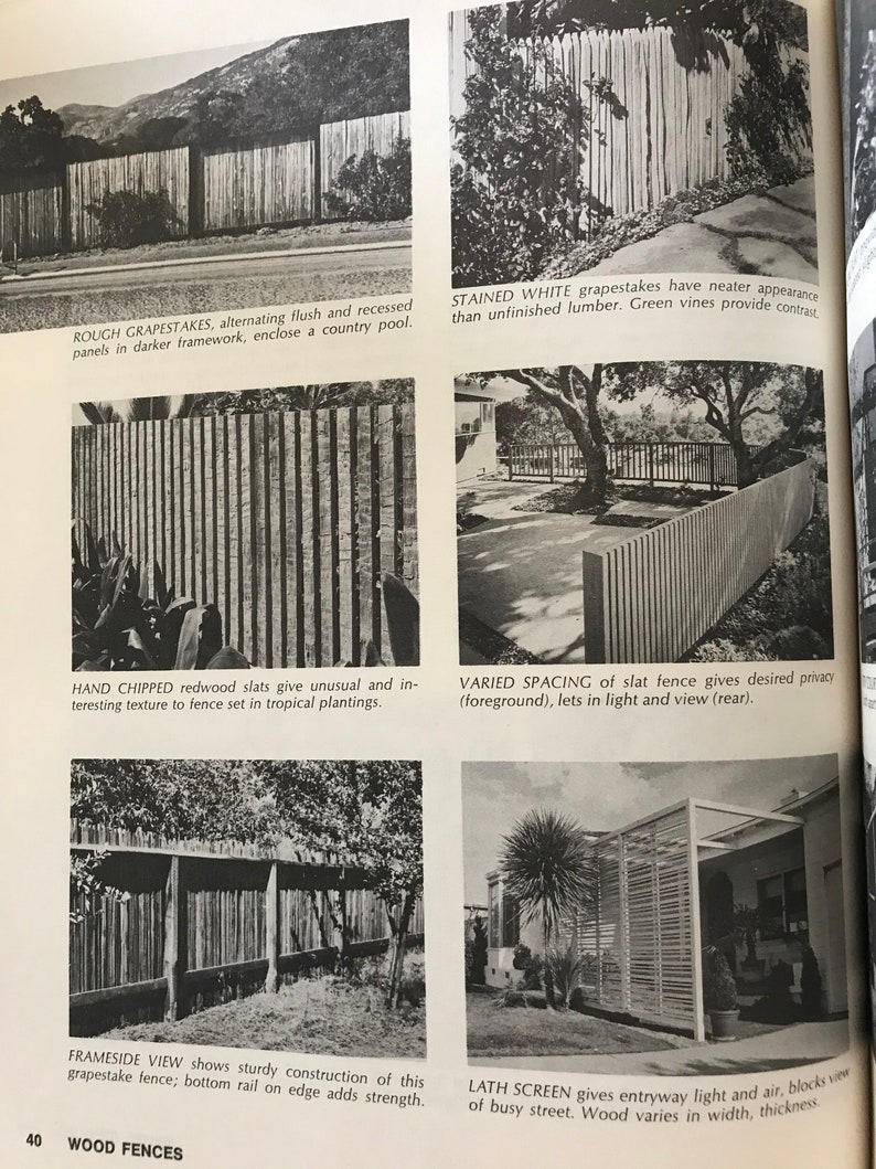 1971 Sunset Fences & Gates Book: Mid-century Modern Landscape Design - Etsy