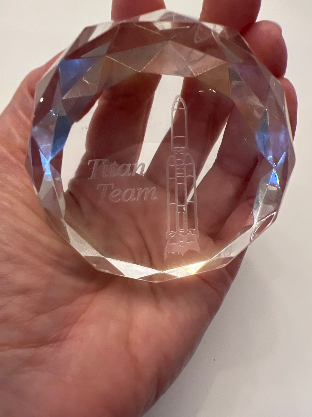 Vintage Lockheed Martin Marietta Team Titan Missle Etched Glass ...