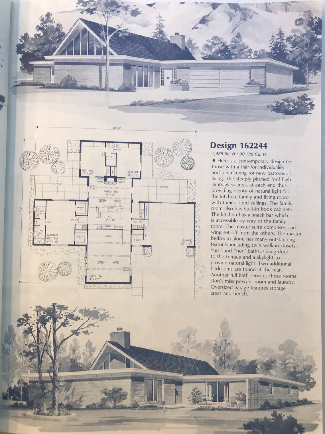 125 Contemporary Home Plans 1982 Richard Pollman Vintage House | Etsy