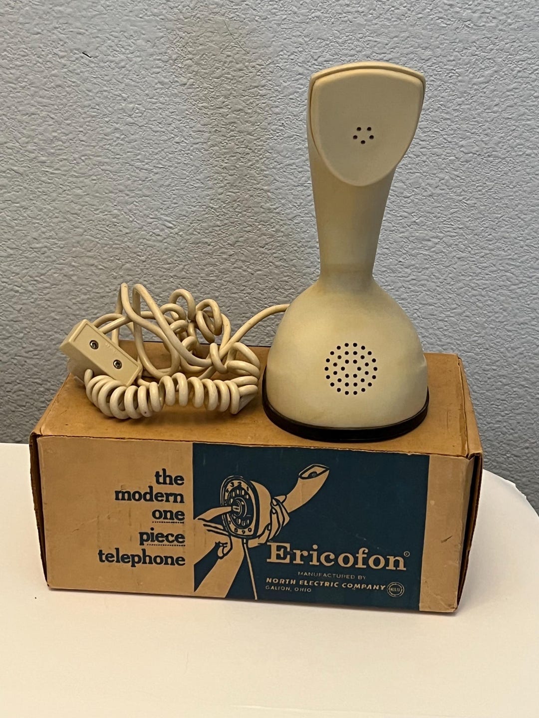 Vintage Ericofon Rotary Dial Phone Candle Glow Telephone With Box 60s ...