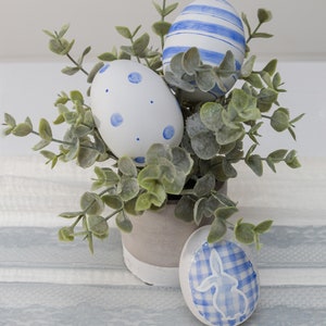 Blue Easter Egg Set Ceramic Eggs - Etsy