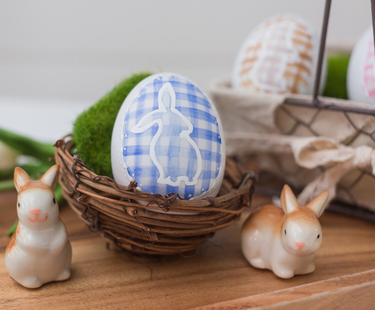 Blue Easter Egg Set Ceramic Eggs | Etsy