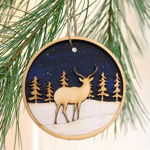 Christmas Wooden Deer Decor - Etsy