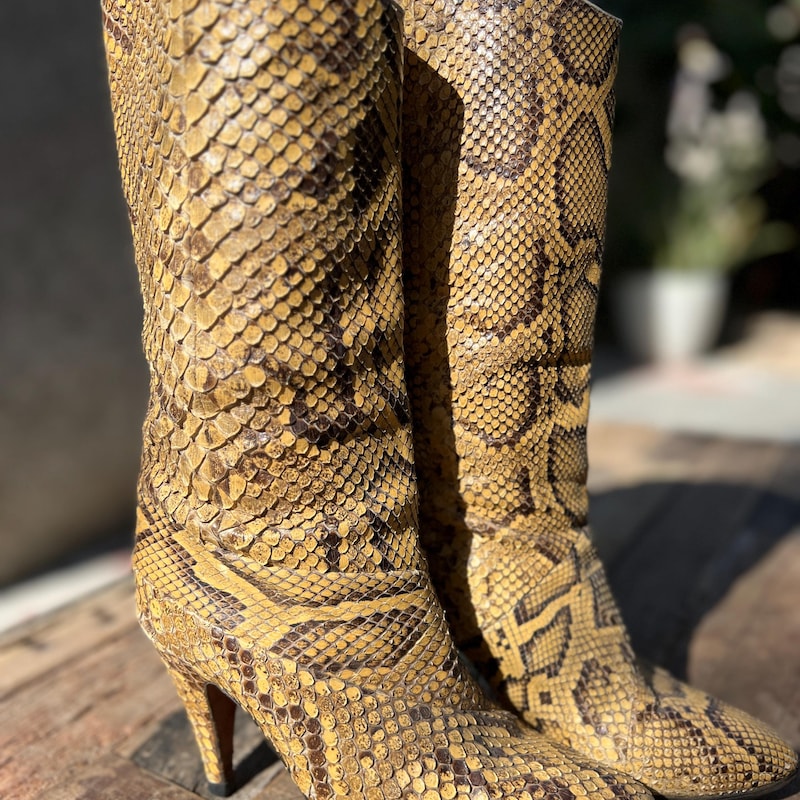 Snake Skin Boots - Etsy