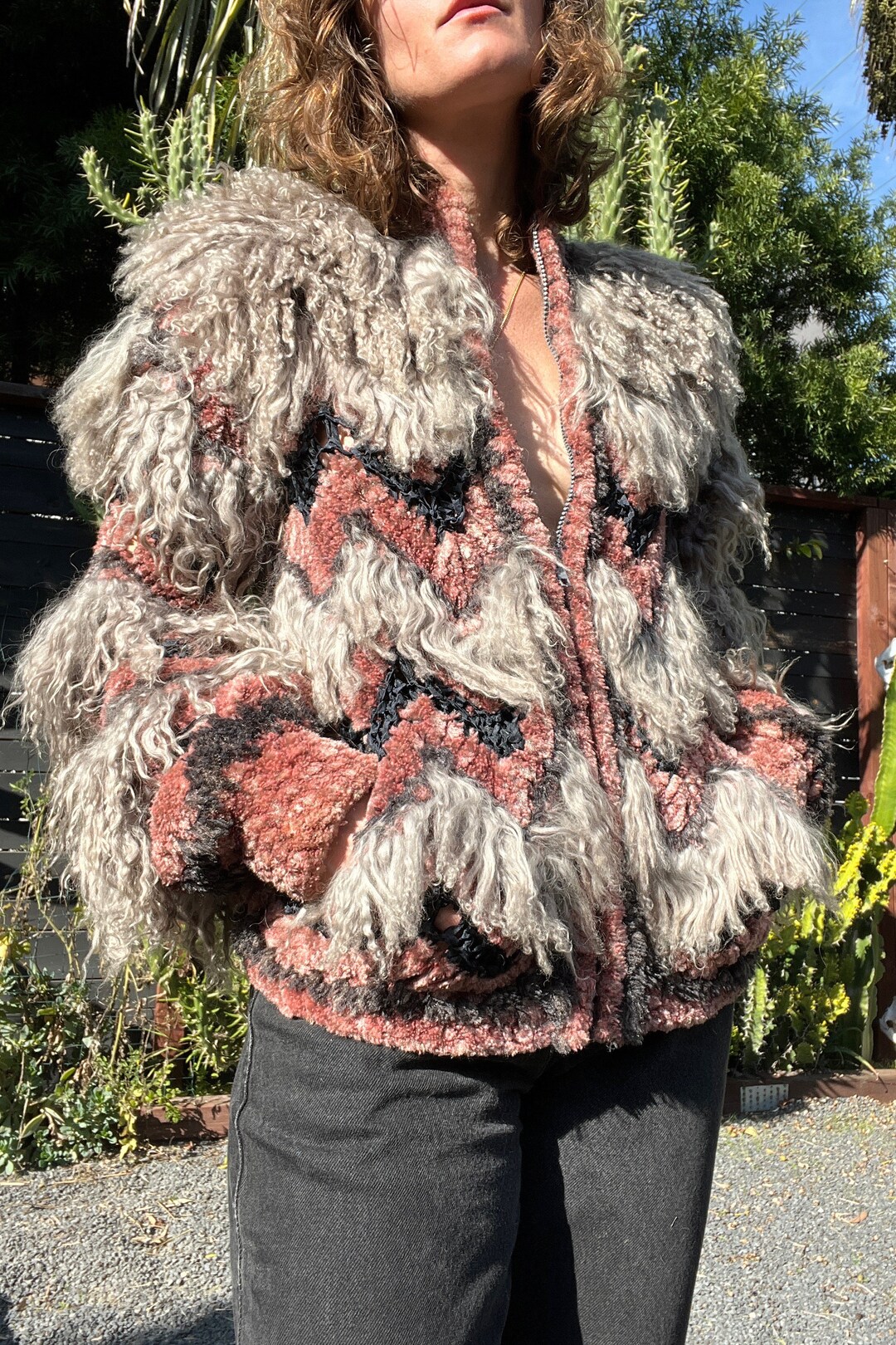 Vintage Long Haired Shearling Wool Fiber Art Sweater by Norma - Etsy