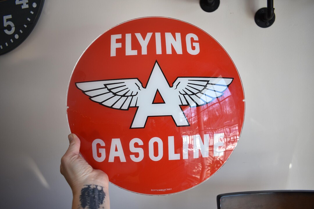 Vintage 1982 Flying A Gasoline Pump Globe Lens – 13.5" Original ...