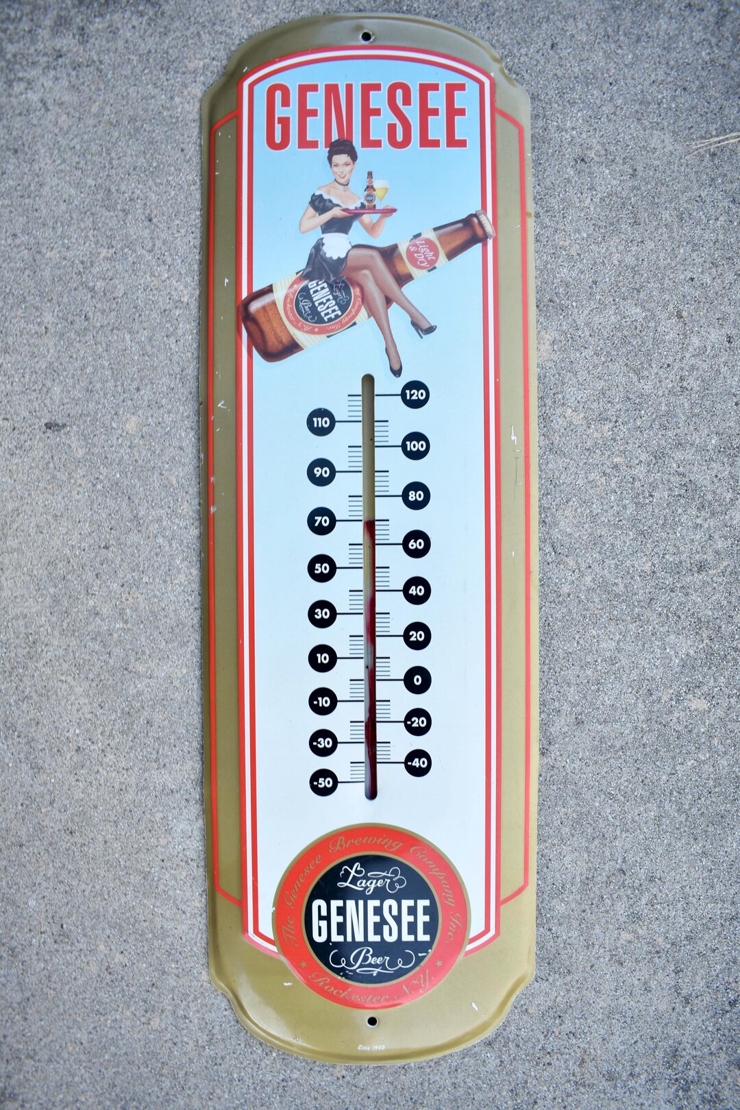 Vintage Style Genesee Beer Thermometer Sign | Reproduction of Circa ...