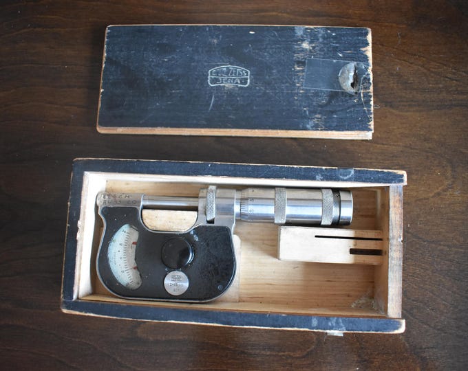 Vintage Carl Zeiss Jena Micrometer Gauge With Original Wooden Box ...