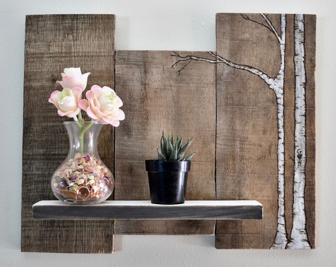 Personalized Reclaimed Wood Pallet Shelf, Custom Wood Shelf, Rustic ...