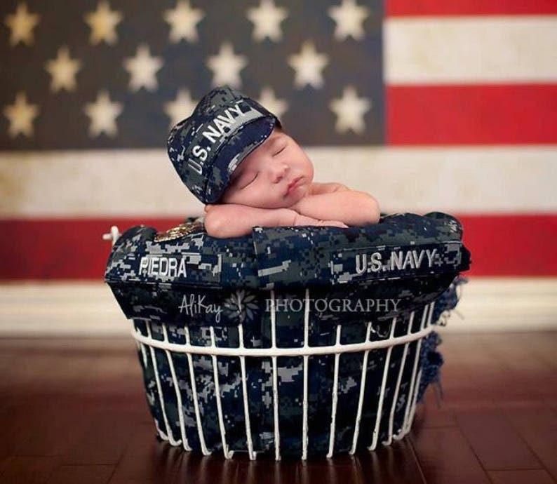 NAVY Inspired Infant Military Caps Military Baby Navy Baby - Etsy