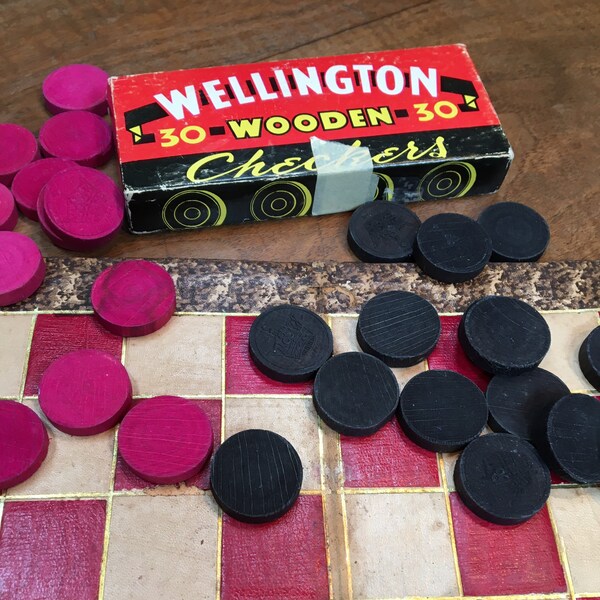 Wooden Checkers - Etsy