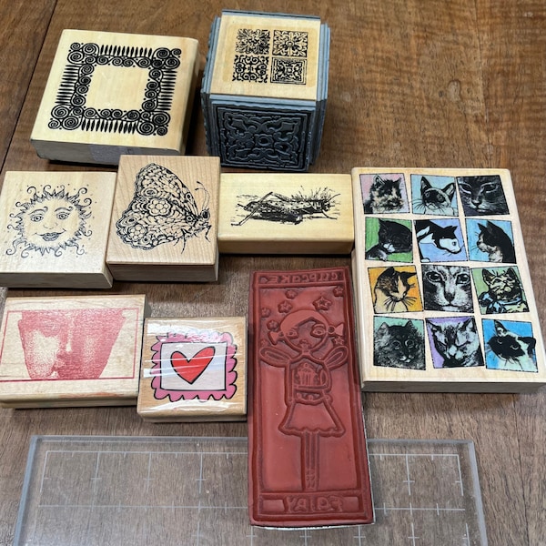 Cat Rubber Stamp - Etsy