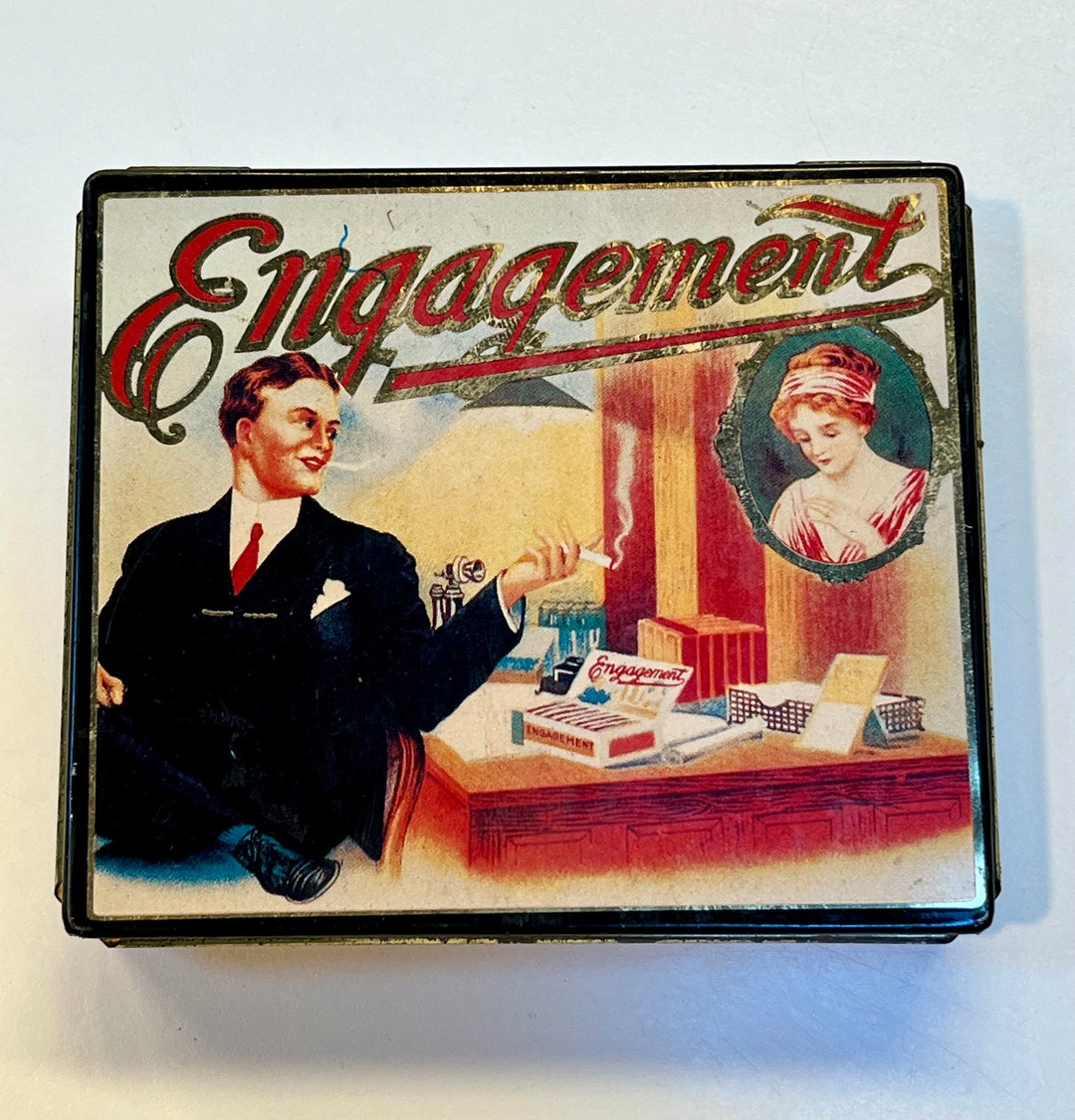 Vintage “engagement” Tin - Made in England by Dodo Designs, 1980 - Etsy