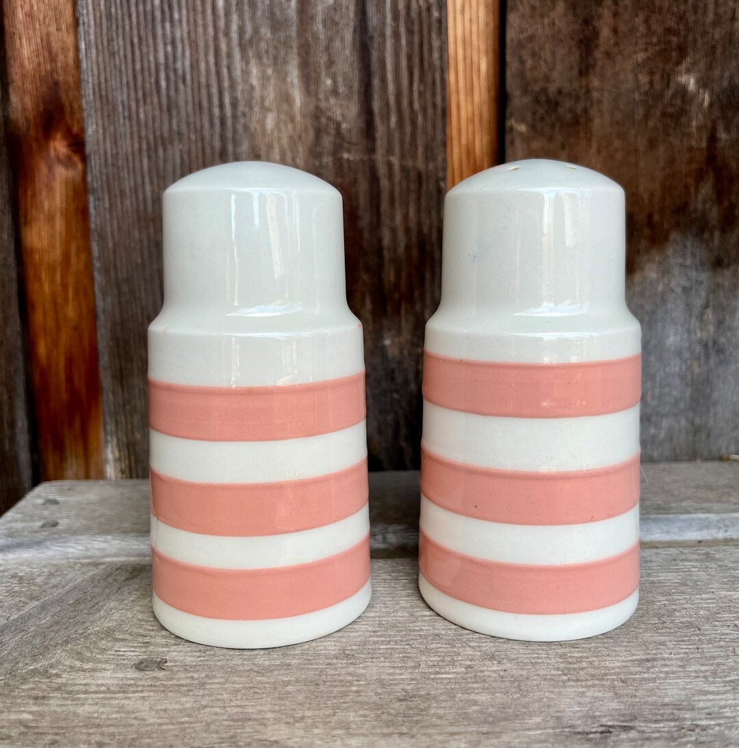 Vintage Colleen Carrigaline Pottery - Pink Striped Salt and Pepper ...