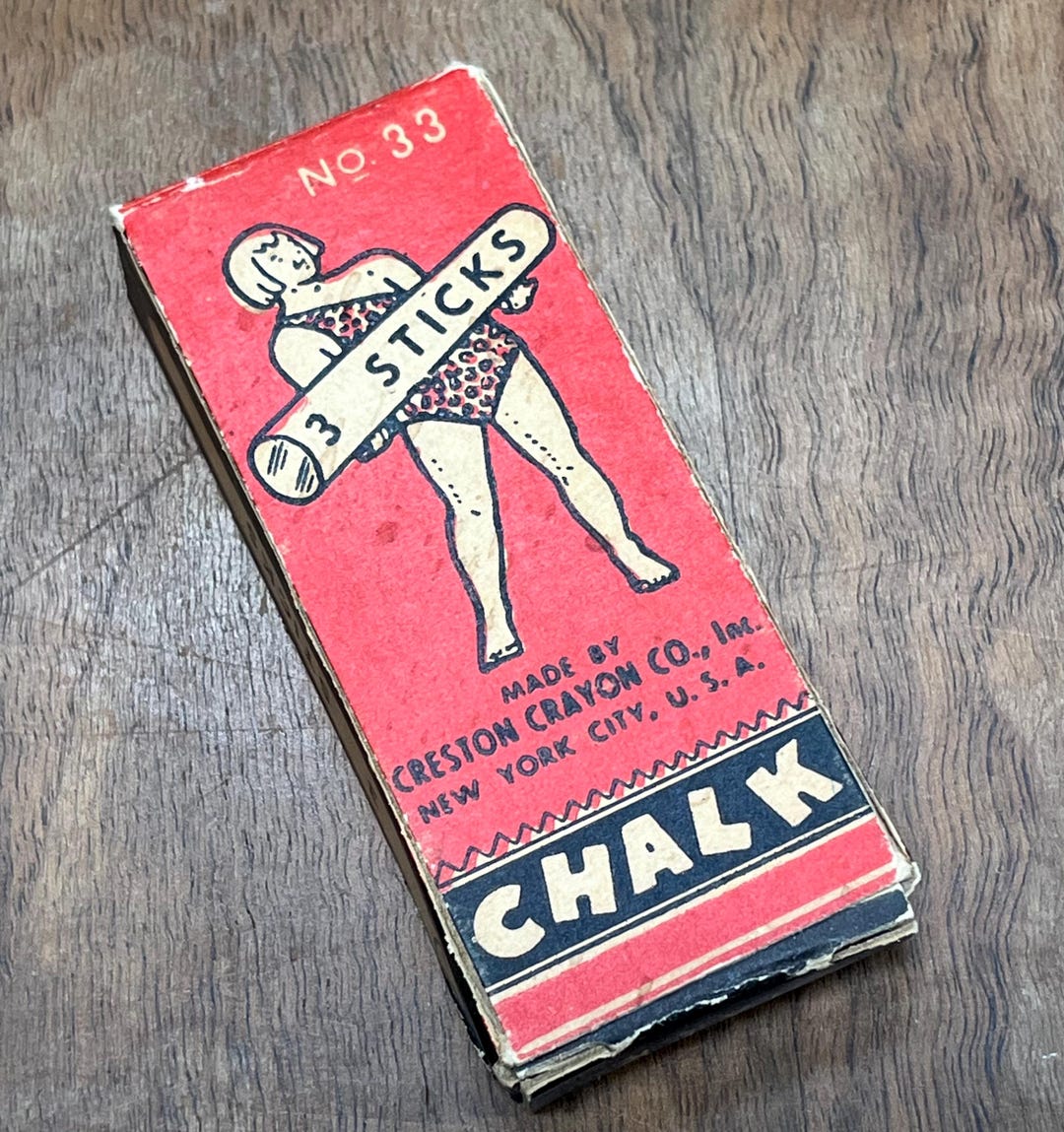 Vintage Chalk Box Made by Creston Crayon Co., NY - Midcentury Box With ...