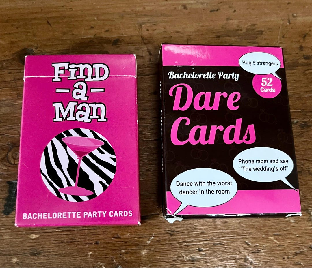 Vintage Bachelorette Party Card Games: Find A Man & Dare Cards (NOS) - Etsy