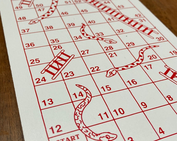 Vintage Snakes & Ladders Game Board ONLY: No Game Pieces Included ...