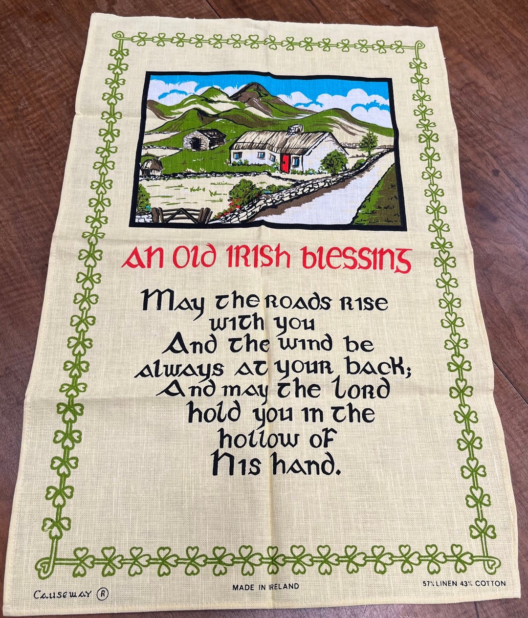 Vintage Irish Blessing Tea Towel an Old Irish Blessing Souvenir of ...