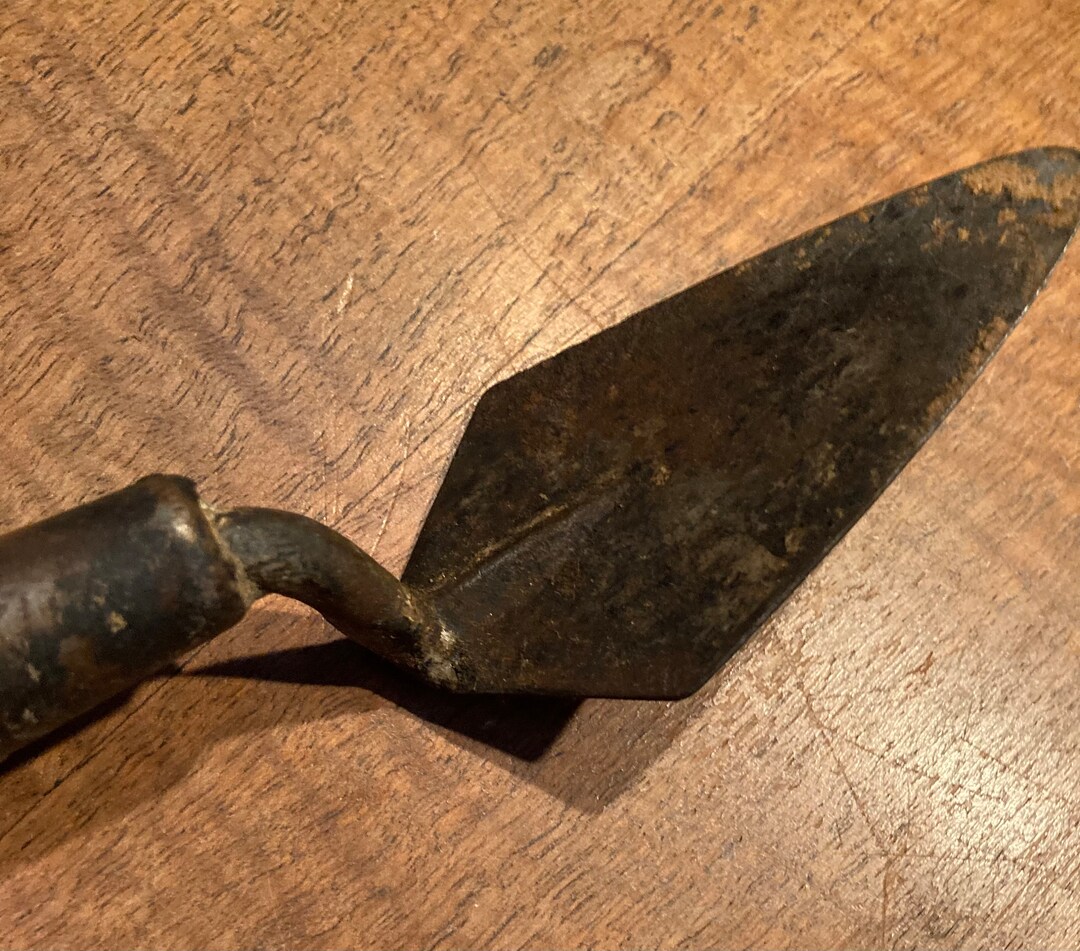 Vintage Small Trowel Steel With Wooden Handle - Brick Layer's Trowel or ...