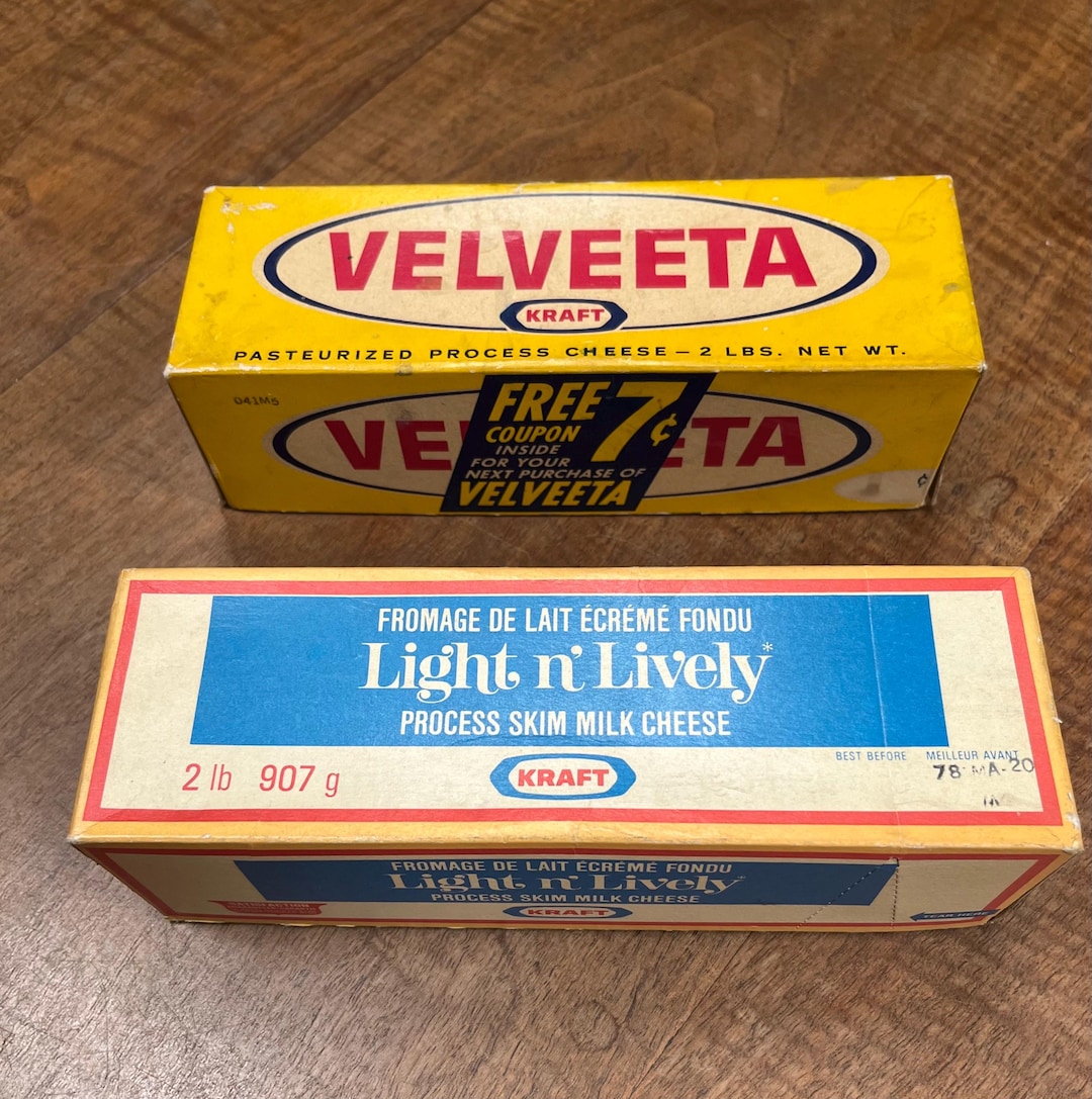 Vintage Velveeta and Kraft Cheese Boxes – 1960s and 1970s Empty ...
