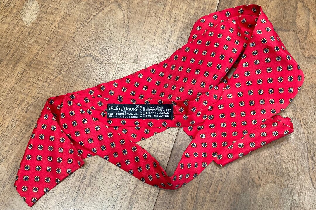 Classy Vera Neumann Silk Cravat or Tie - 1970s Made in Japan for Vera ...