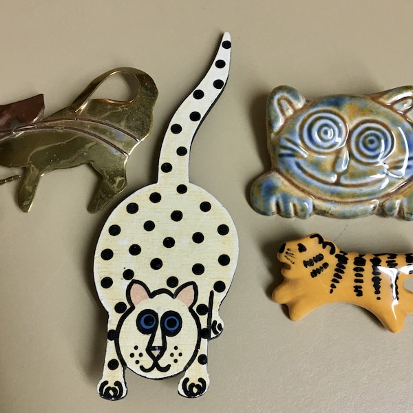 Ceramic Cat Brooch - Etsy
