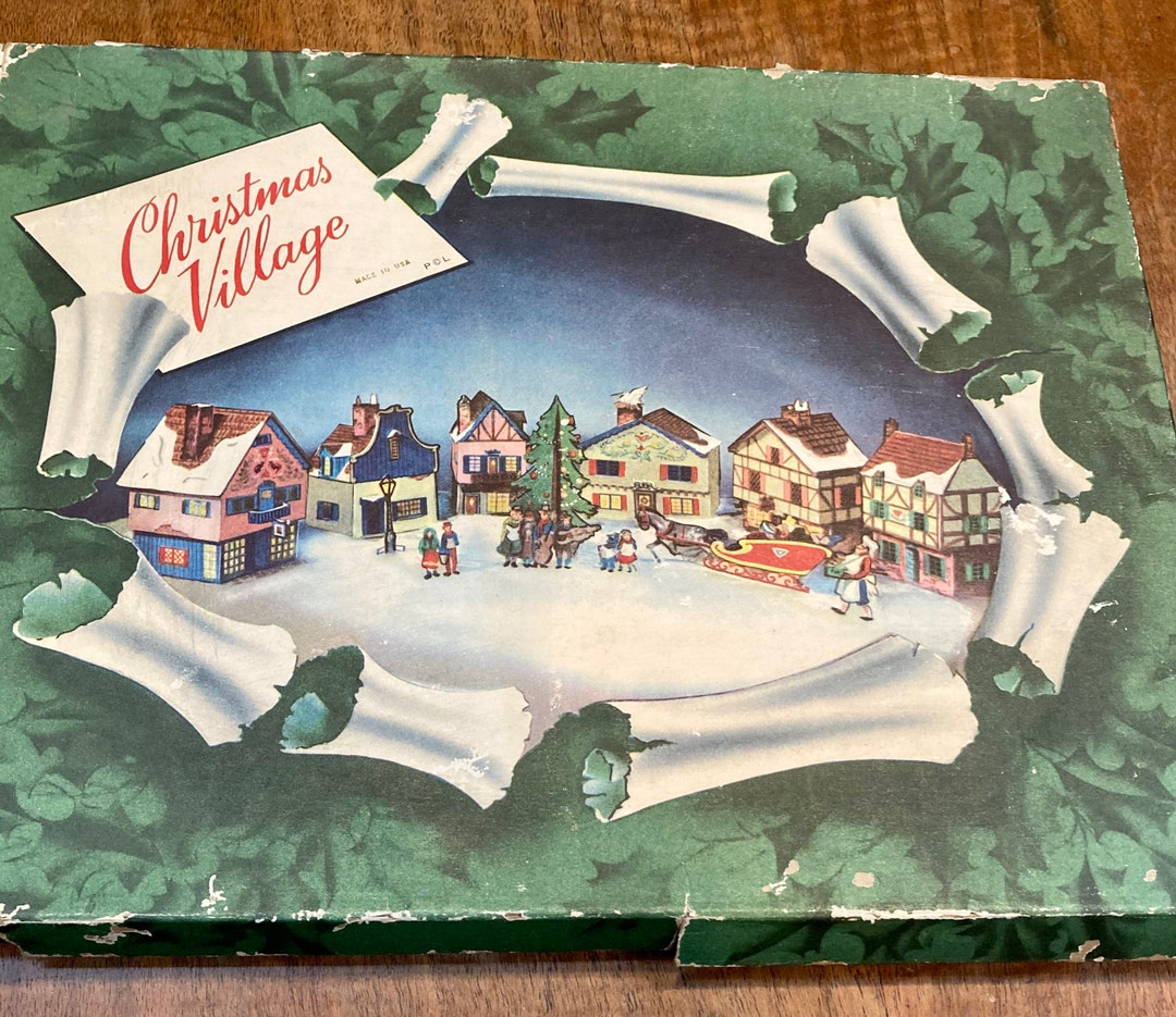 1940s Christmas Village Punch Out and Build Set Vintage Wallis Rigby ...