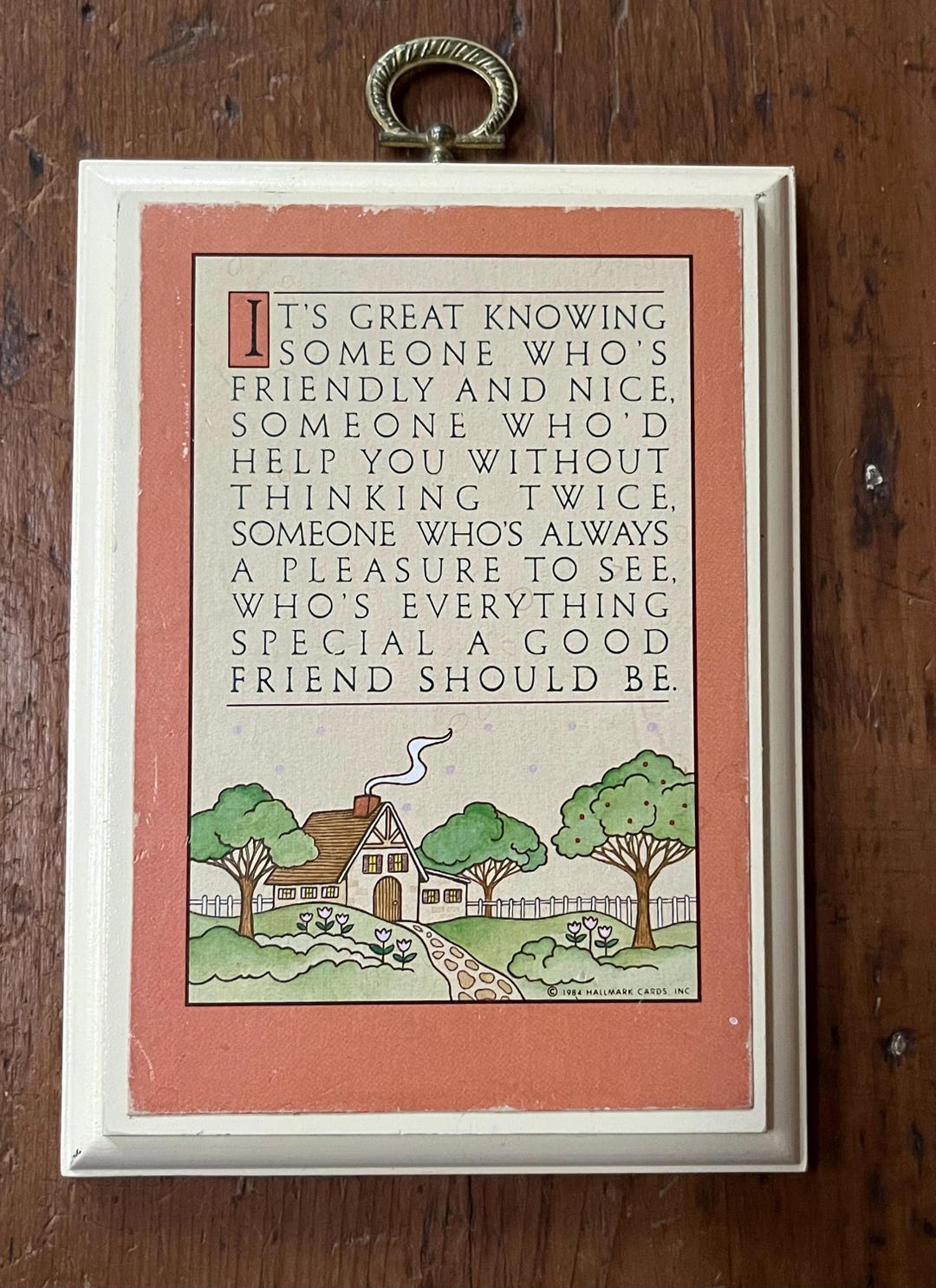 1984 Hallmark Friendship Plaque - Hallmark Cards - Gift for Friend Wall ...