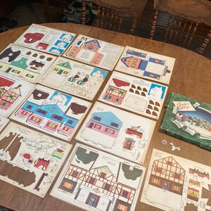1940s Christmas Village Punch Out and Build Set Vintage Wallis Rigby ...