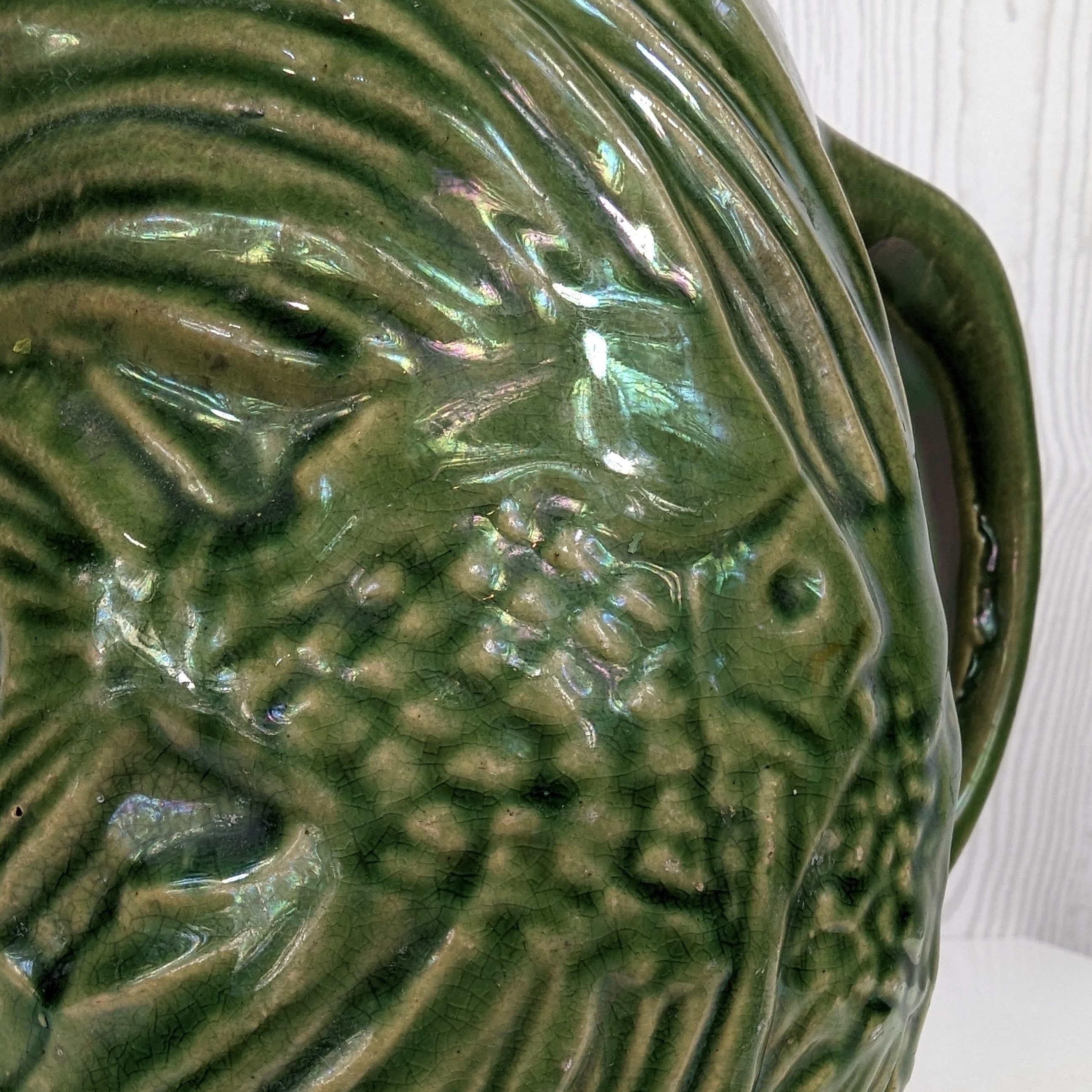 Vintage Mccoy 1930s Mid Century Modern Green Angel Fish Small Pottery ...