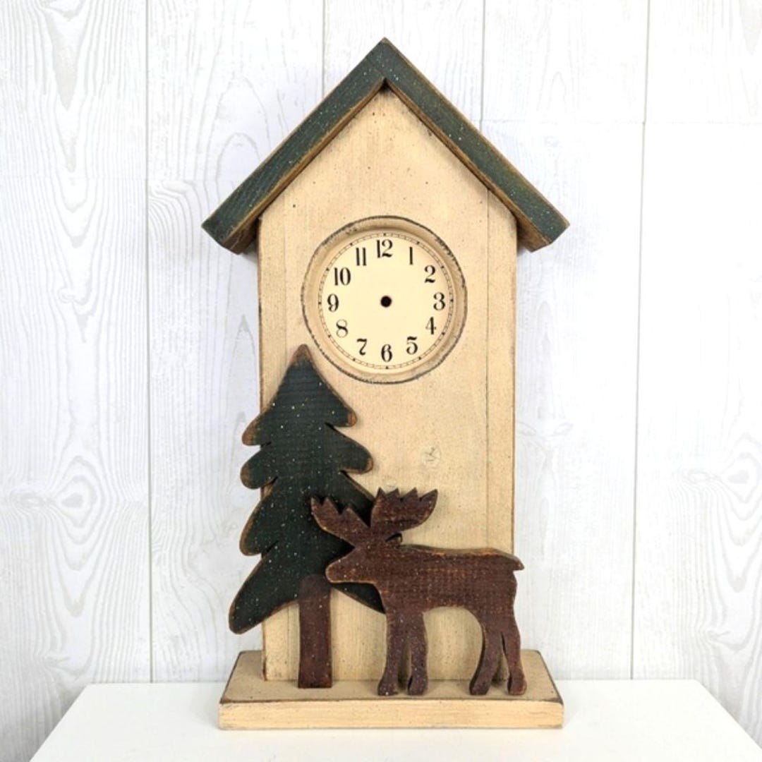 Moose Clock Wooden needs Replacement Clock Mechanism Rustic Home Decor - Etsy