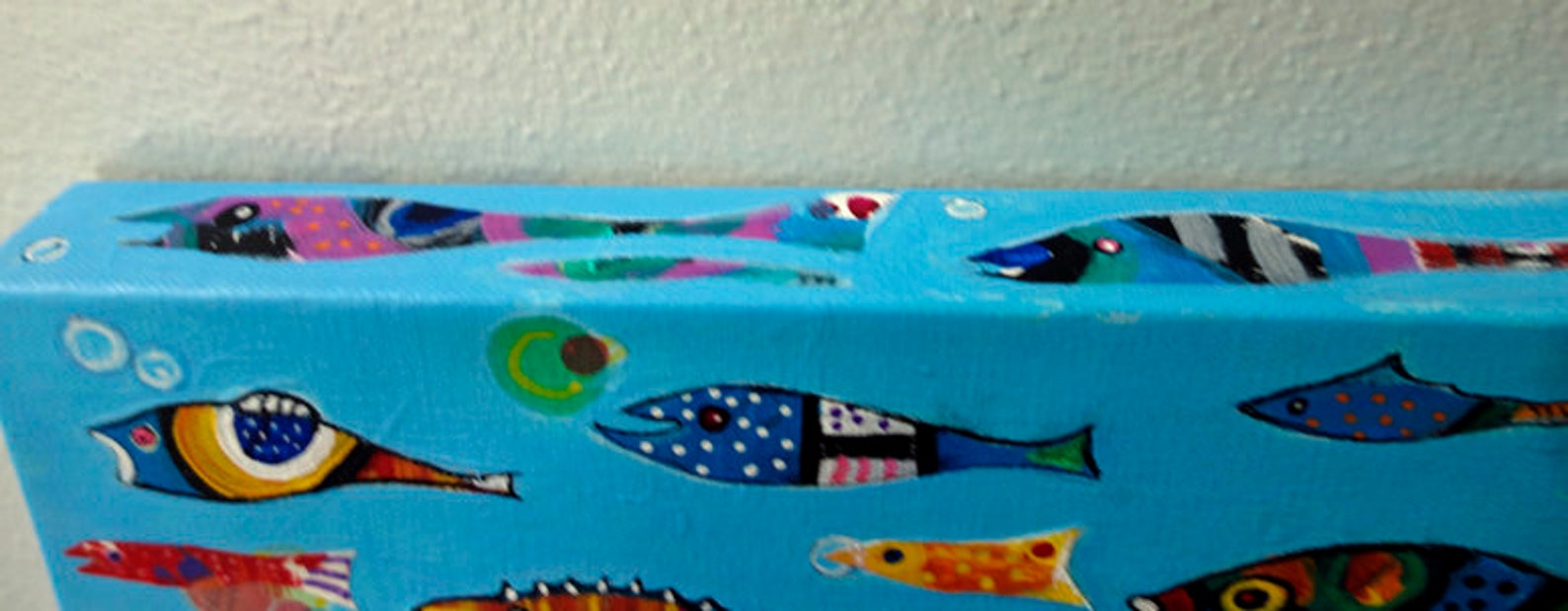 Fish Art Fish Folk Art School of Fish Colorful Folk Art - Etsy