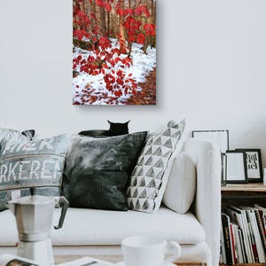 Christmas Gift, Red Leaves, Autumn Art, Winter Scene, Snow Scene ...